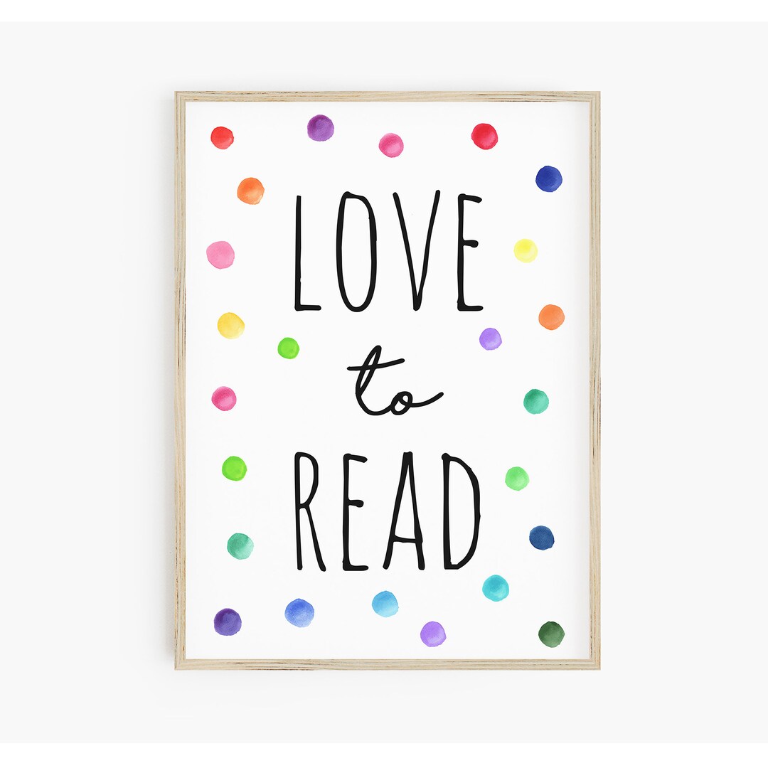 Love to Read Printable - Instant Download, Read Playroom Wall Art, Kids ...
