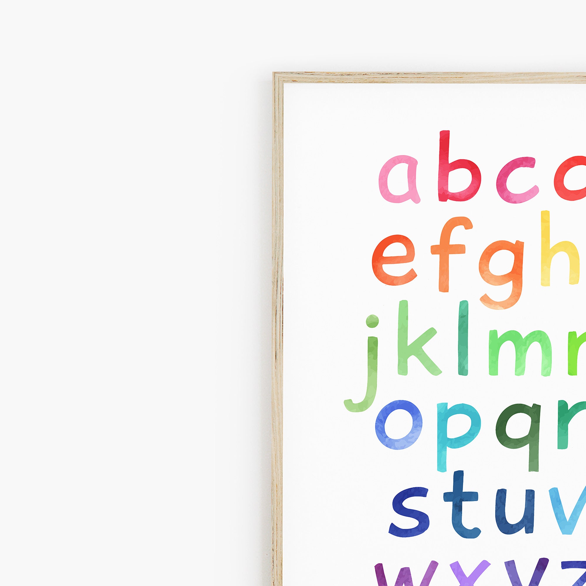Lowercase Letters Rainbow Alphabet Poster Instant Download - Etsy