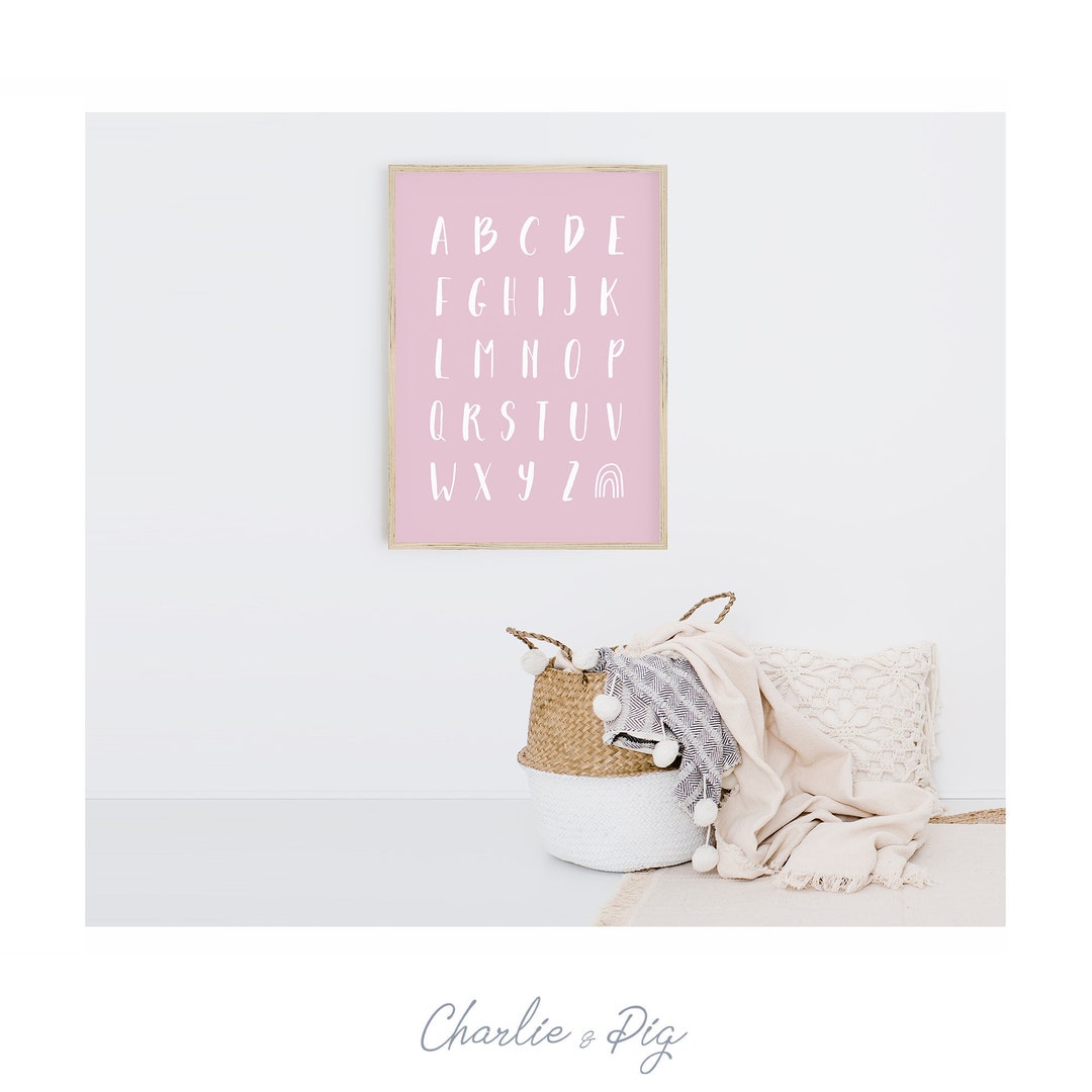 Girls Room Alphabet Printable - Instant Download, Wall Decor, Nursery ...