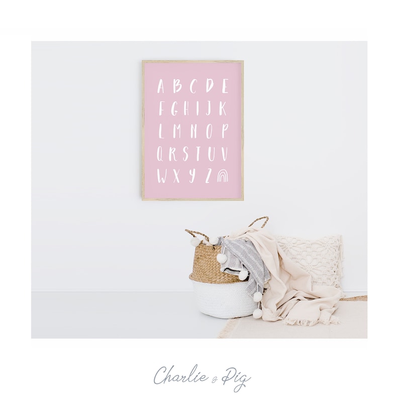 Girls Room Alphabet Printable Instant Download Wall Decor - Etsy