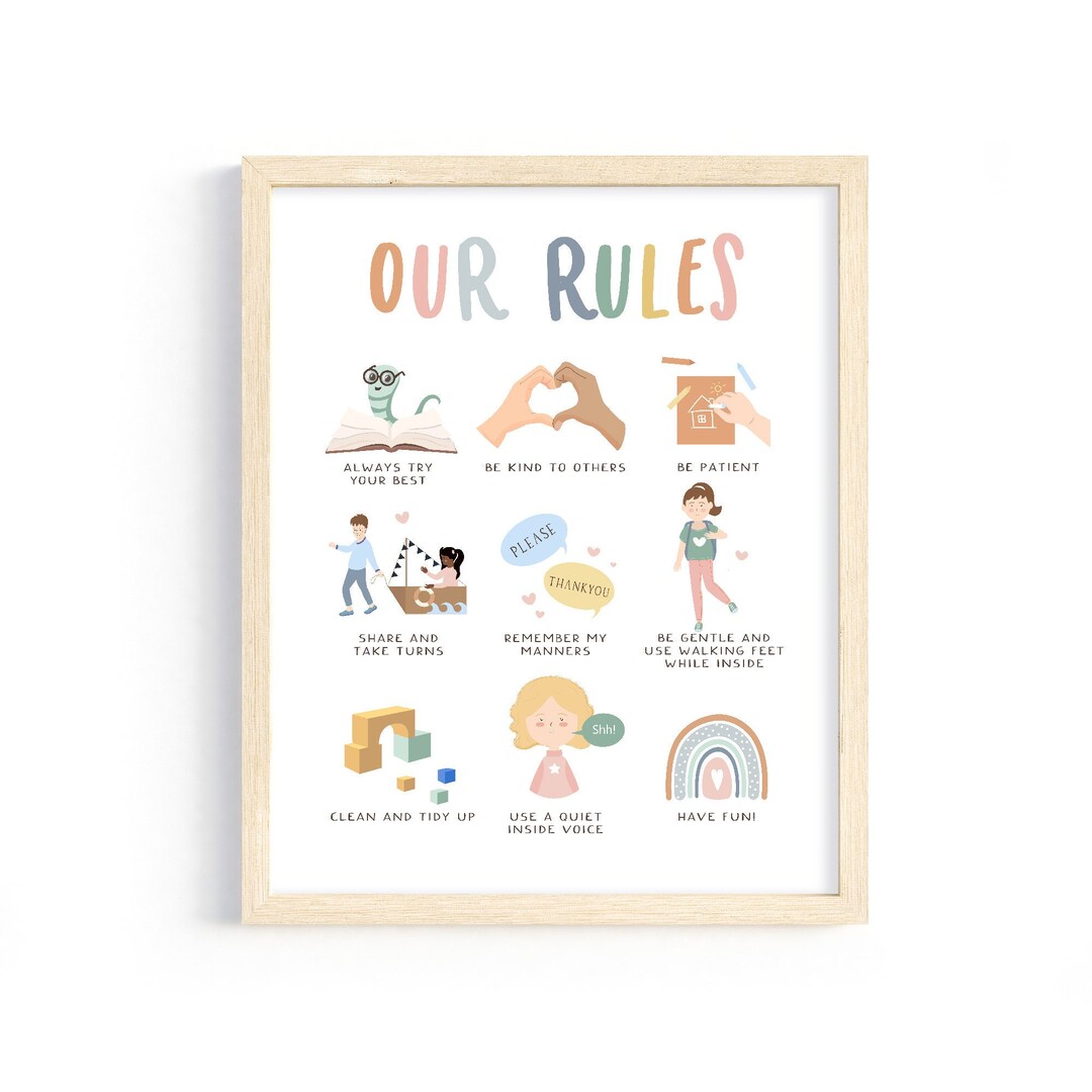 Classroom Rules Printable, Kid Behaviour Poster, Strategies Chart ...