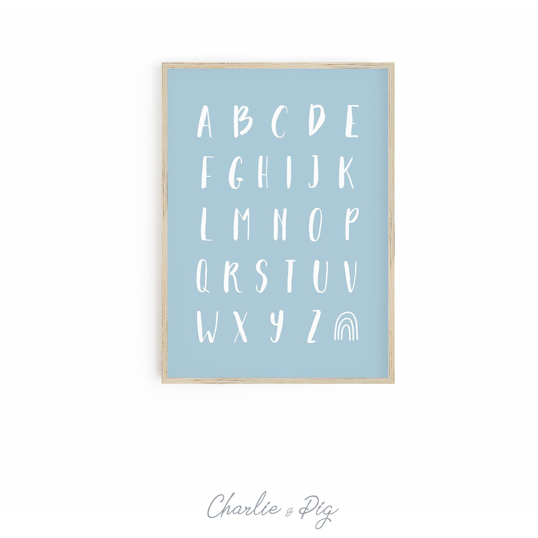 Blue Alphabet Poster - Kids Room Wall Art (digital Download) - Etsy