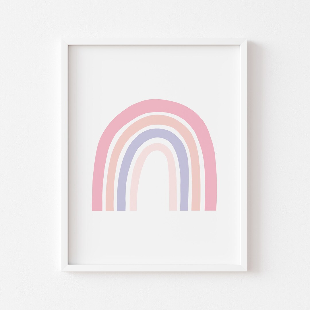 Girls Pink Rainbow Printable - Instant Download, Pink Pastel Rainbow ...