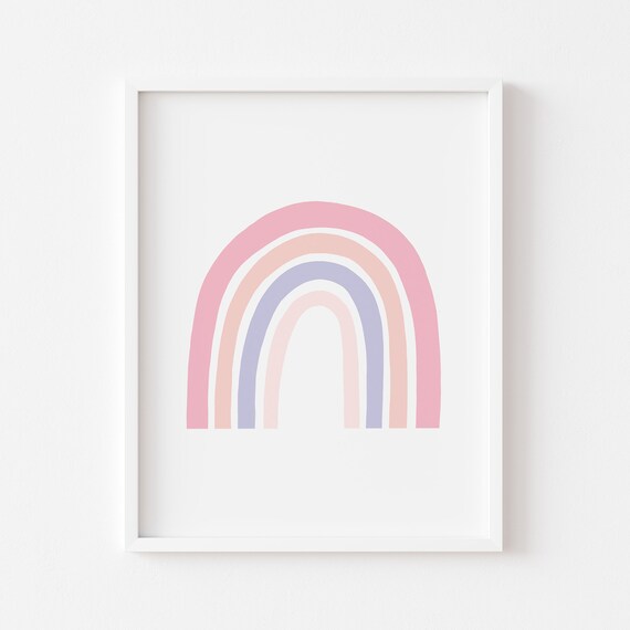 Girls Pink Rainbow Printable Instant Download Pink Pastel | Etsy
