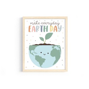 Cute Earth Day Posters, Set of 6, Classroom Decor, Bulletin Board ...