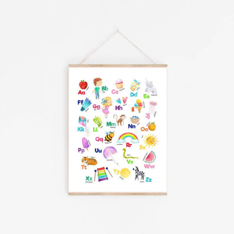 Rainbow ABC Poster Alphabet Printable Classroom Decor - Etsy