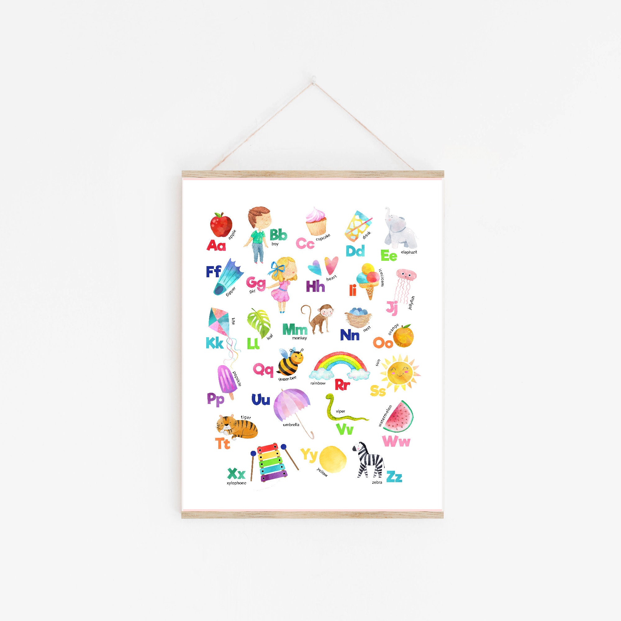 Rainbow ABC Poster Alphabet Printable Classroom Decor - Etsy