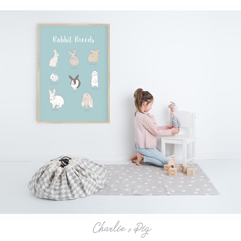 Rabbit Poster Instant Download Printable Wall Decor Child - Etsy