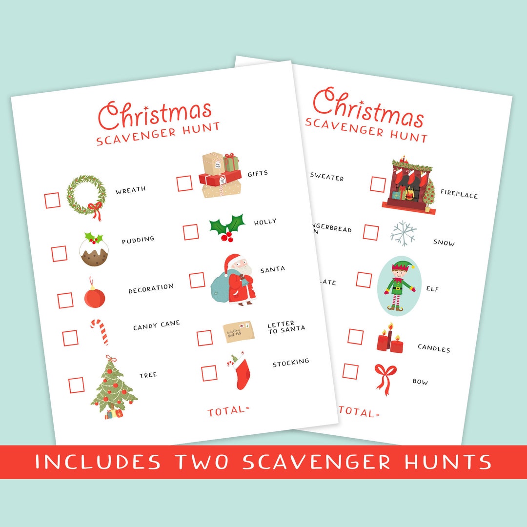 Christmas Scavenger Hunt, Toddler Friendly, Kids Christmas Activity ...