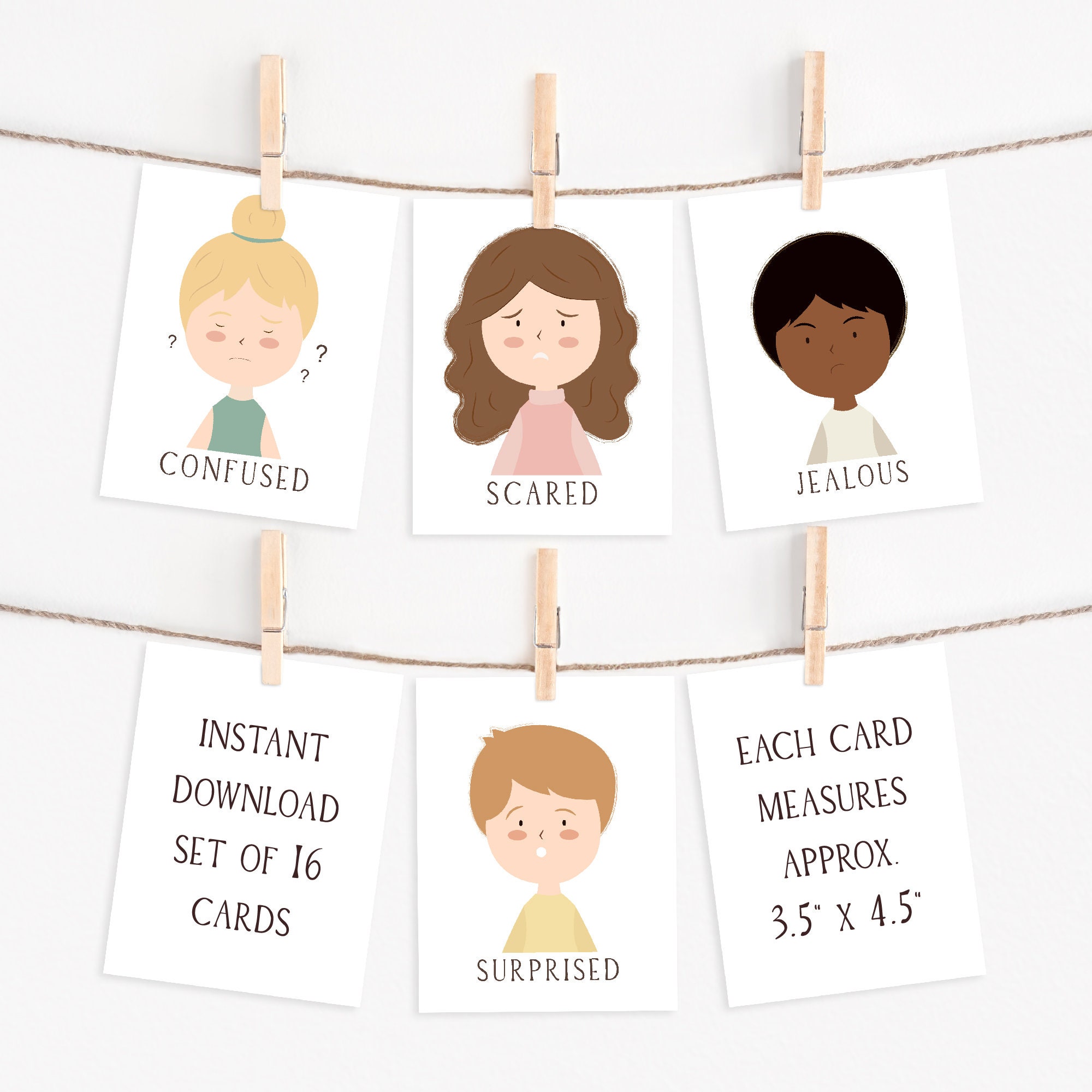 Feelings Chart and Flashcards Set Printable Bundle Feelings - Etsy Canada