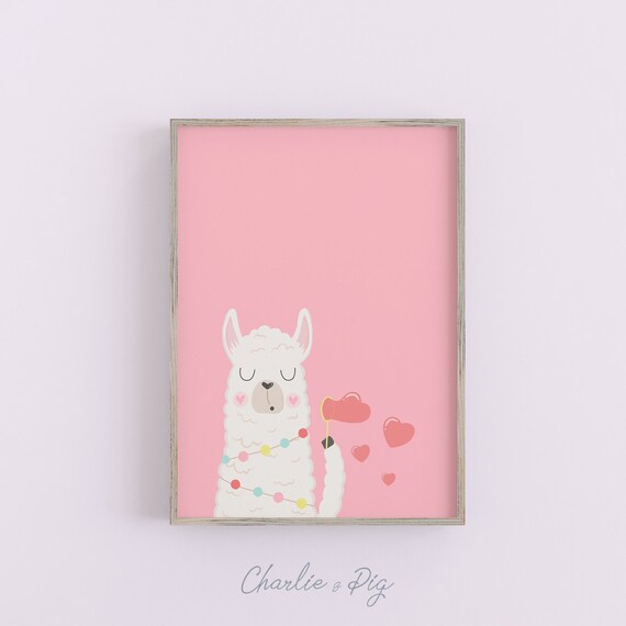 Llama Love Printable Instant Download Valentines Day | Etsy