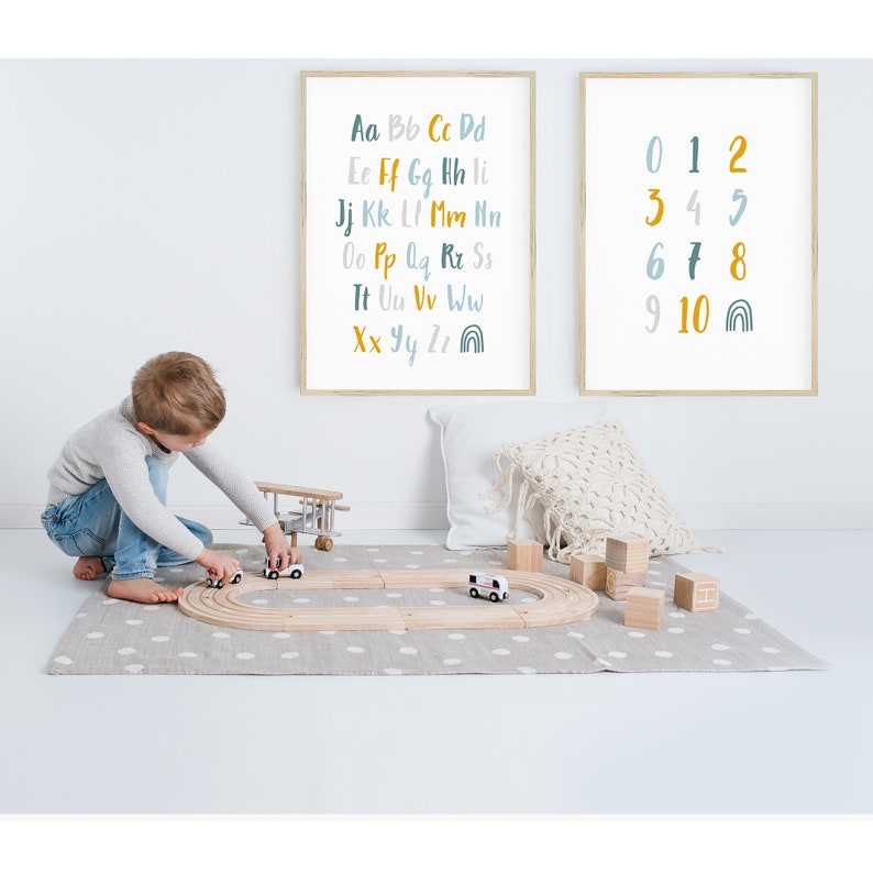 Boys Alphabet Printable Wall Art Set Instant Download - Etsy