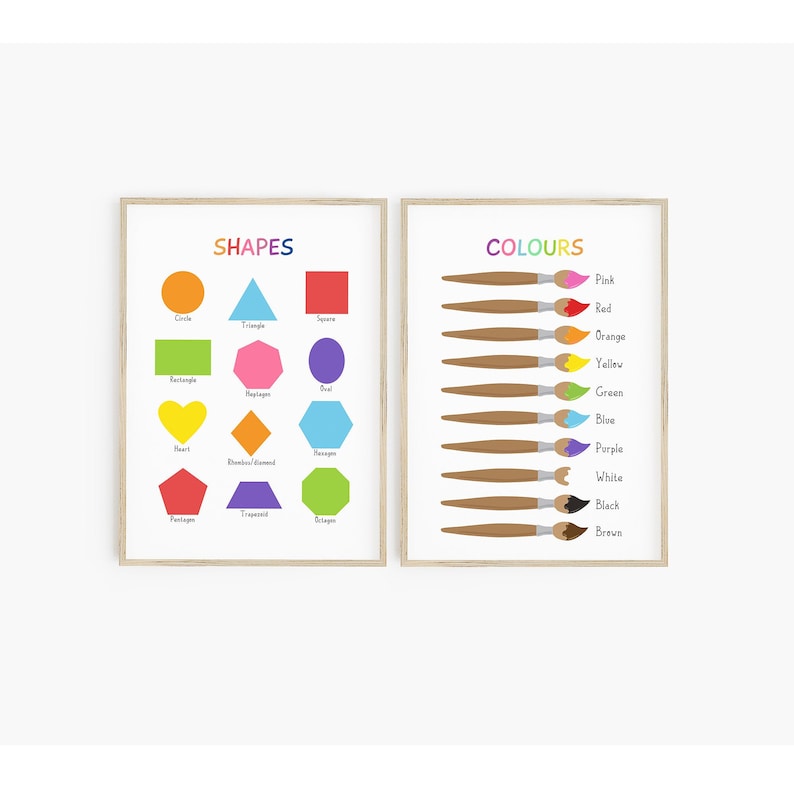 Colors and Shapes Educational Posters Instant Download - Etsy