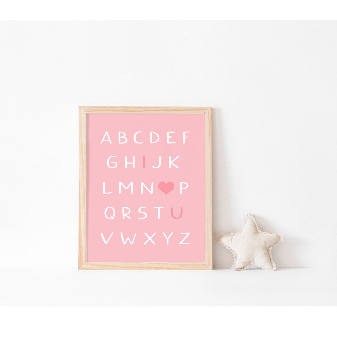 I Love You Alphabet Print - Instant Download, Girls Alphabet Printable ...