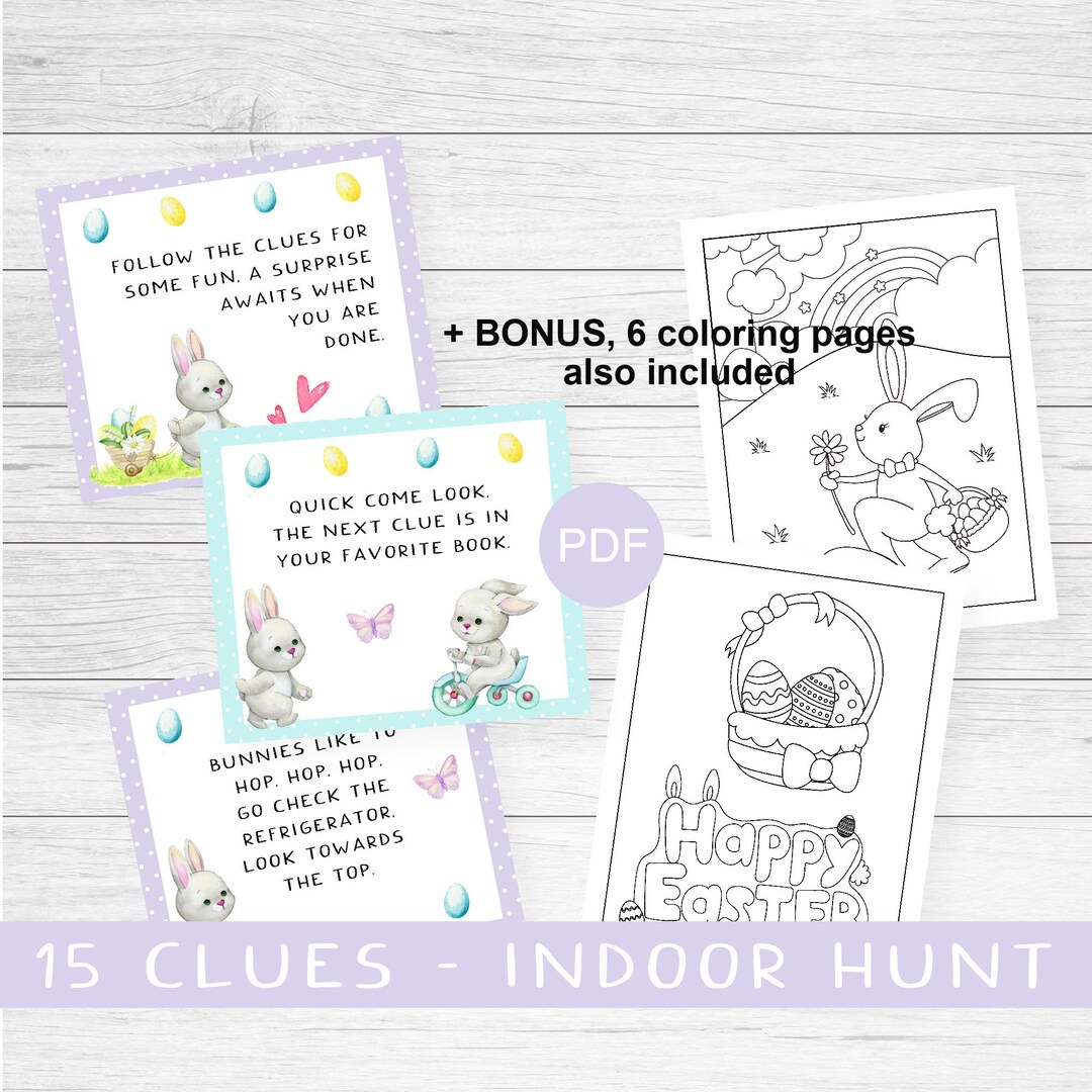 Easter Scavenger Hunt, Indoor Treasure Hunt, Easter Egg Hunt, Easter ...