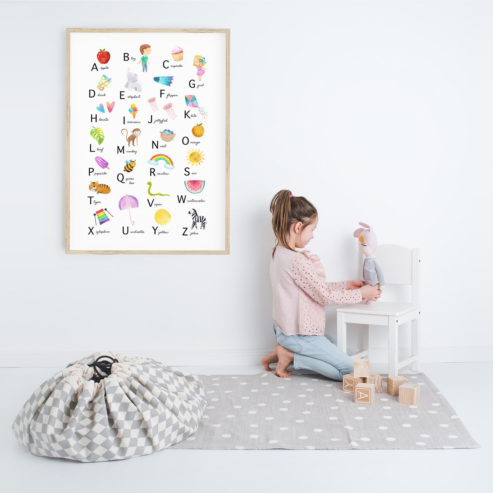 Rainbow Alphabet Printable Colorful ABC Print Preschool | Etsy