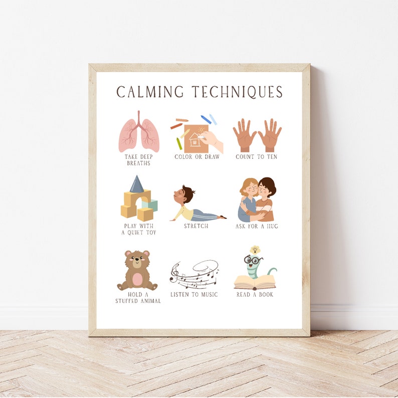 Calming Techniques Poster Calming Corner Strategies Chart - Etsy
