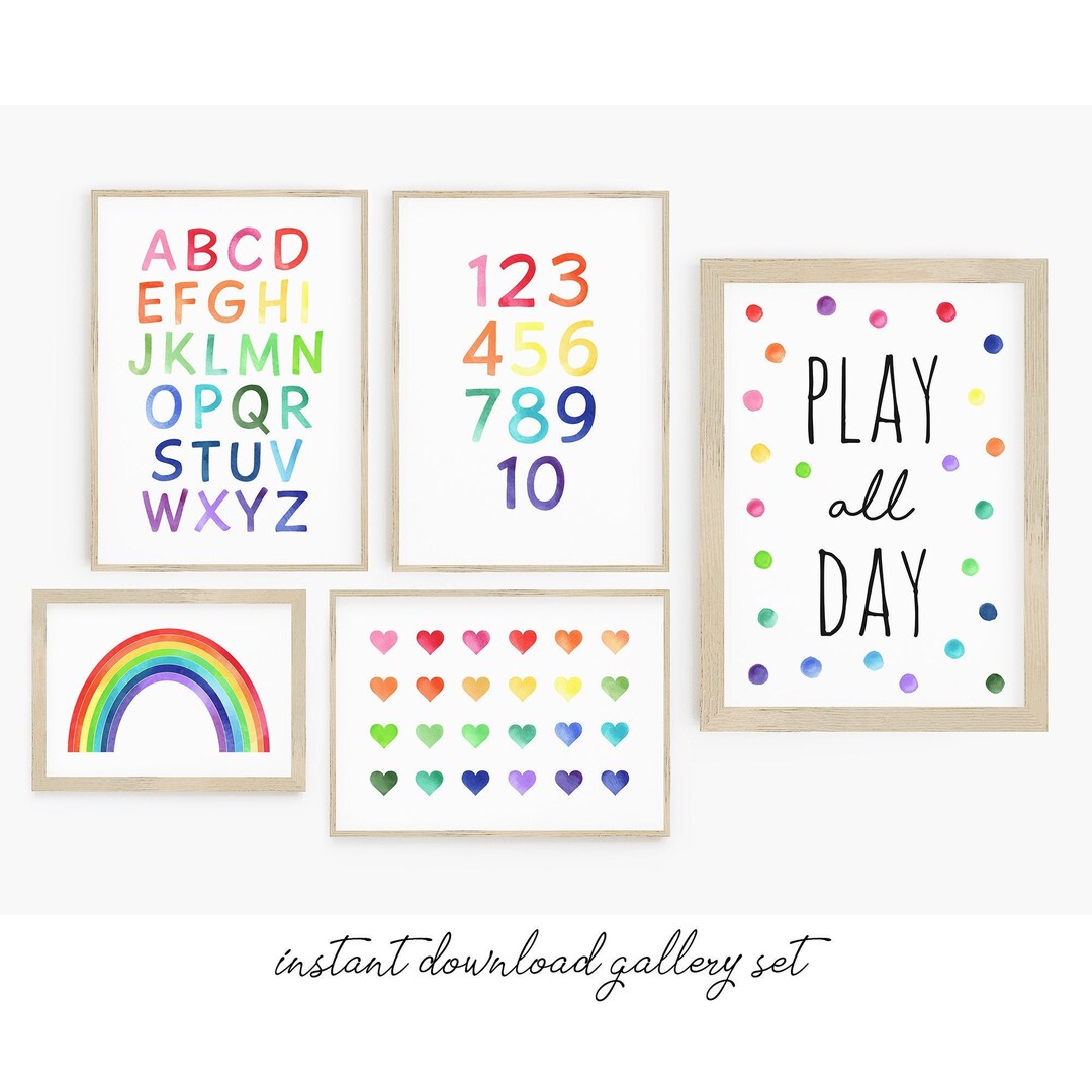 Play All Day Wall Art Set - Instant Download, Gallery Print Set ...