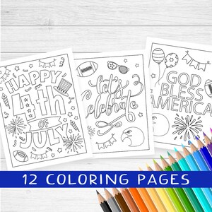Fourth of July Coloring Pages, 12 Printable Pages, Patriotic Coloring ...