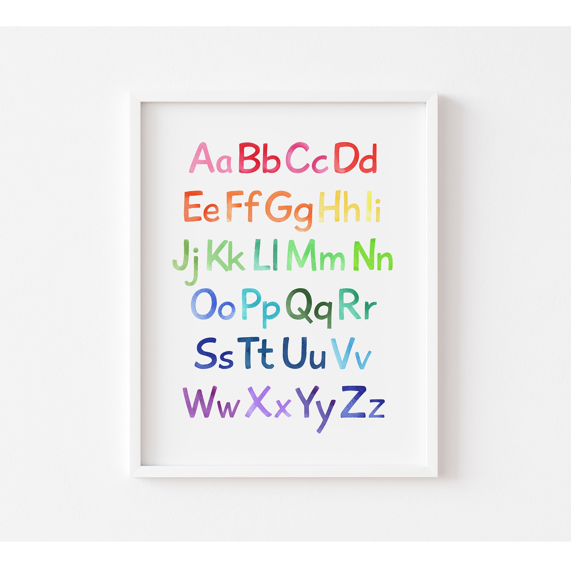 Rainbow Alphabet Poster Instant Download ABC Printable Wall - Etsy
