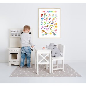 Rainbow ABC Poster, Alphabet Printable, Watercolor Classroom Decor ...