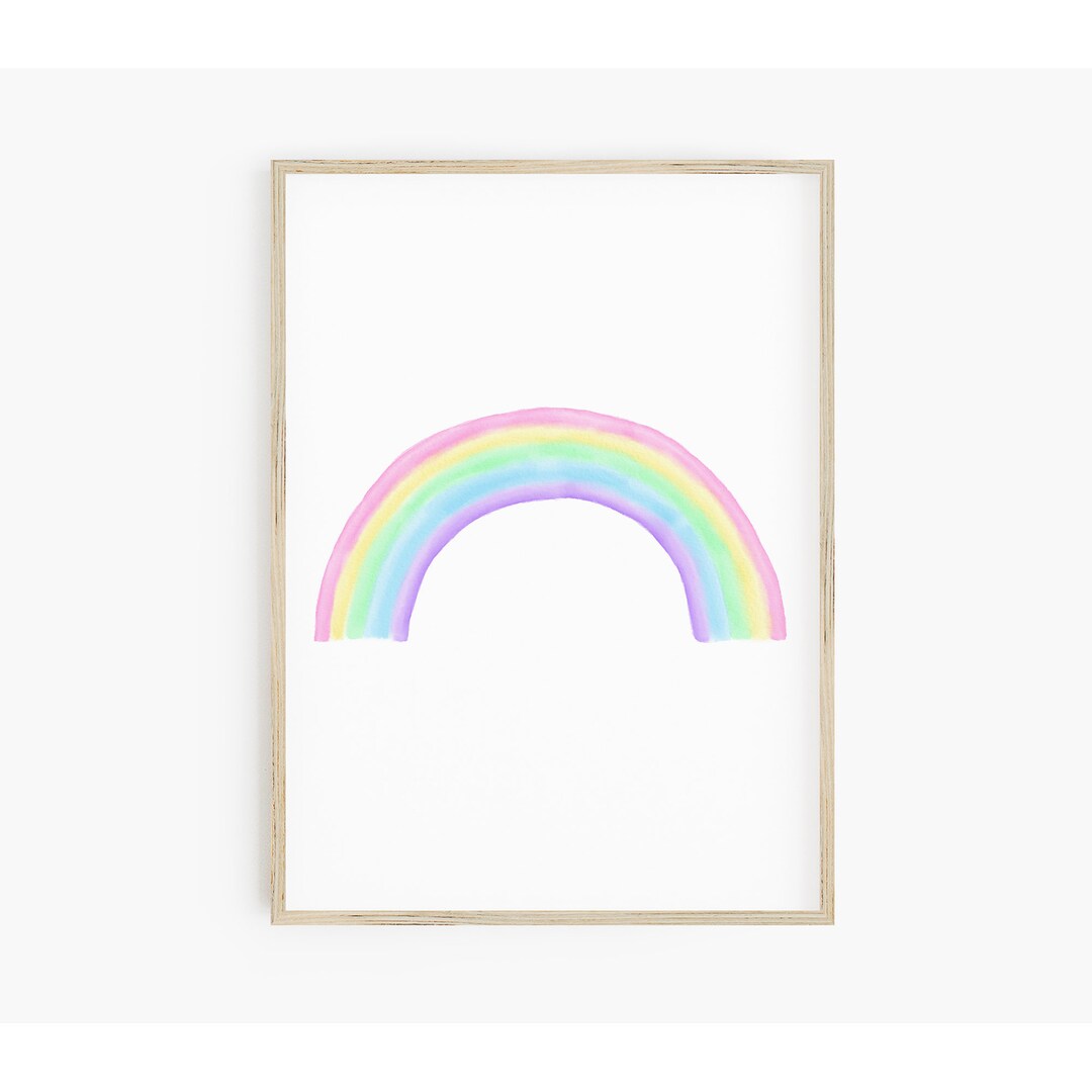 Pastel Rainbow Print - Instant Download, Girls Room Printable, Rainbow ...