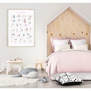 Alphabet Print for Girls Nursery - Alphabet Printable, Instant Download ...
