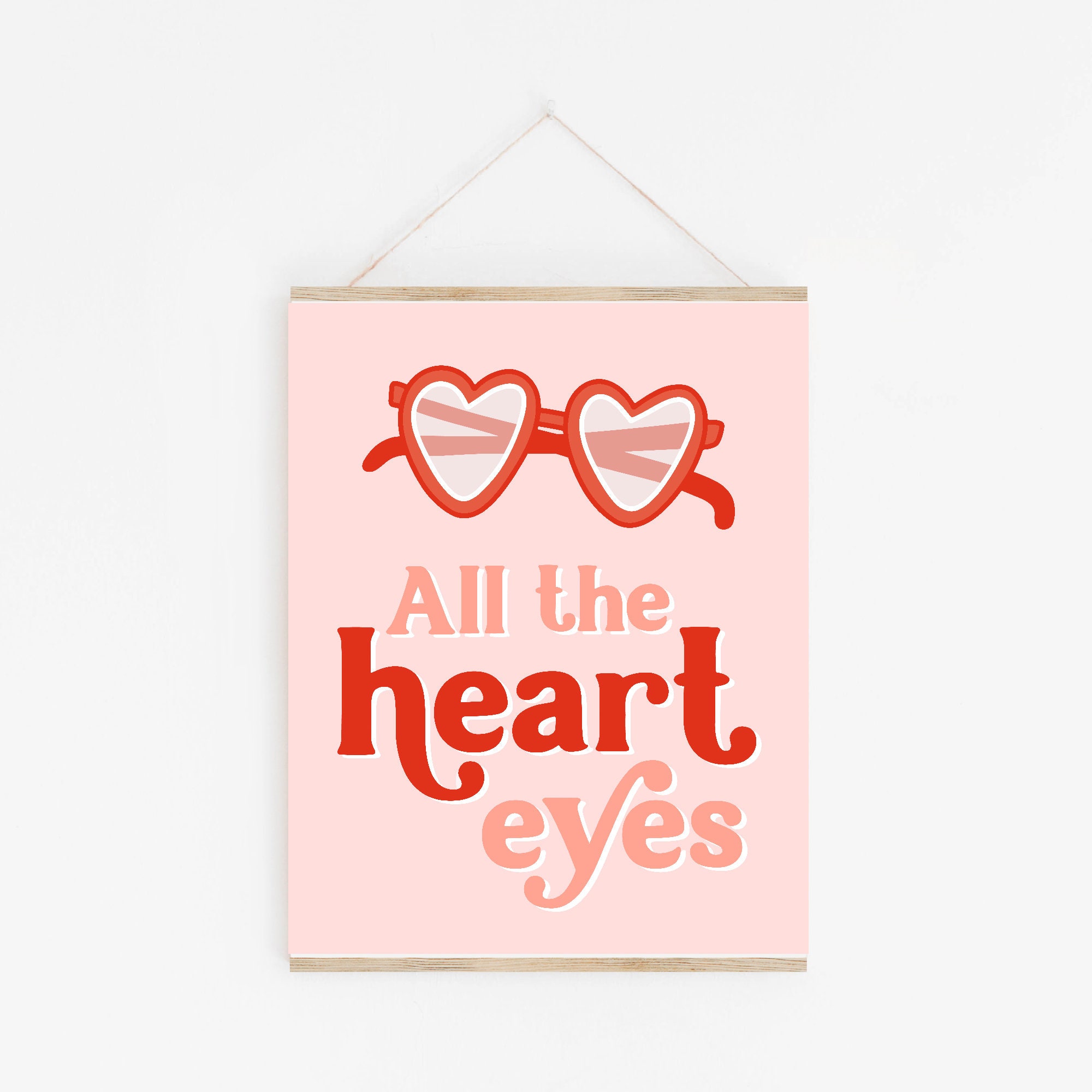 Valentine Day Wall Art, Set of 2, X and O Print, All the Heart Eyes ...