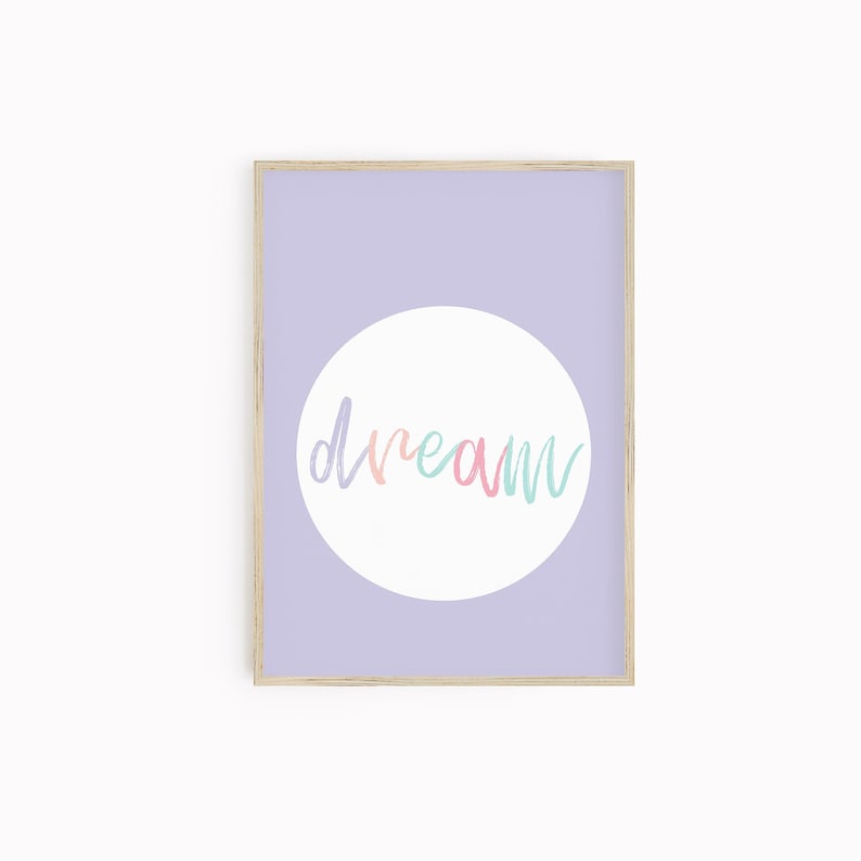 Dream Printable Instant Download Nursery Wall Art Girls | Etsy