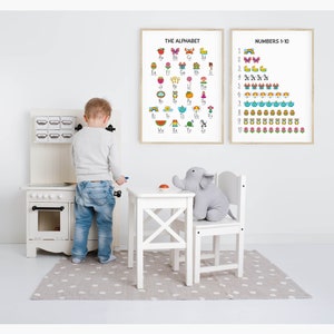 Educational Alphabet Print Set - Instant Download, Alphabet and Numbers ...