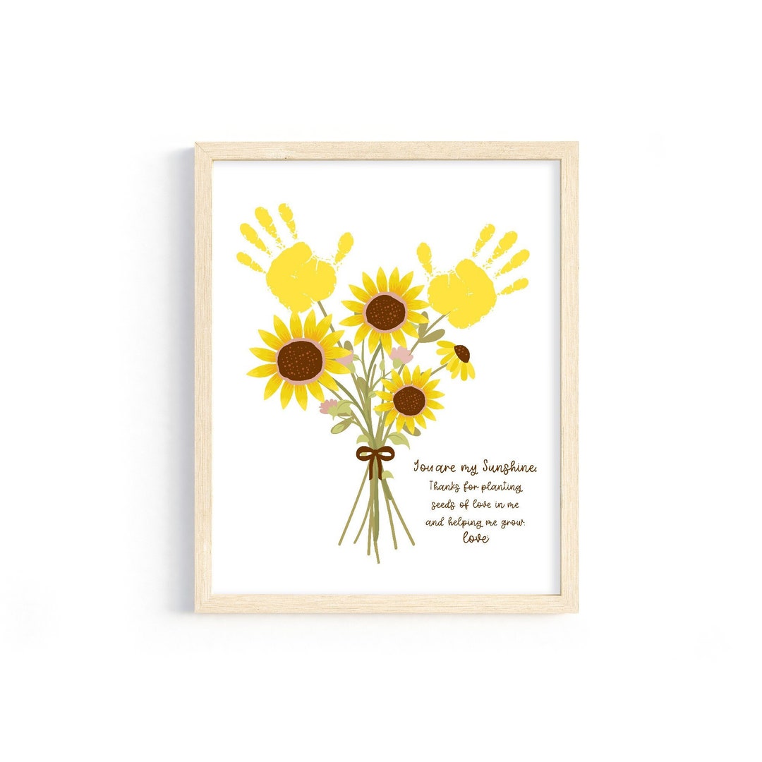 Flower Handprint Craft Art, Mothers Day Printable, Gift From Kids or ...