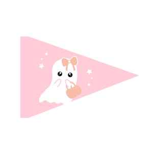 Ghouls Rule Halloween Pennant Flags – Cute Ghost Party Decor (digital ...