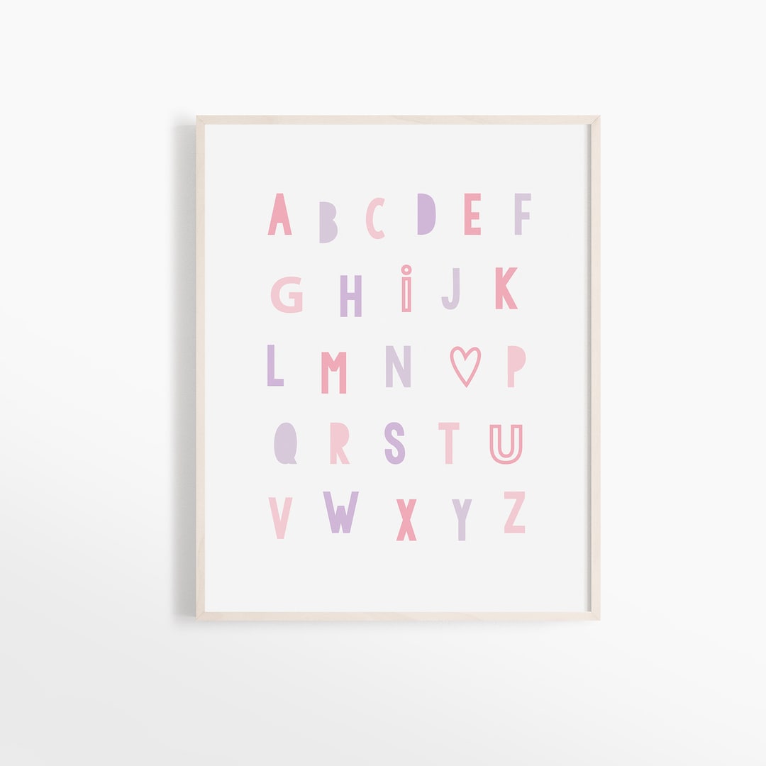 I Love You Alphabet Print - Instant Download, Alphabet Wall Art, Girls ...