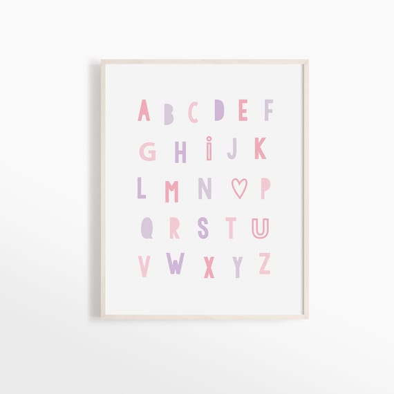 I love you alphabet print instant download alphabet wall | Etsy