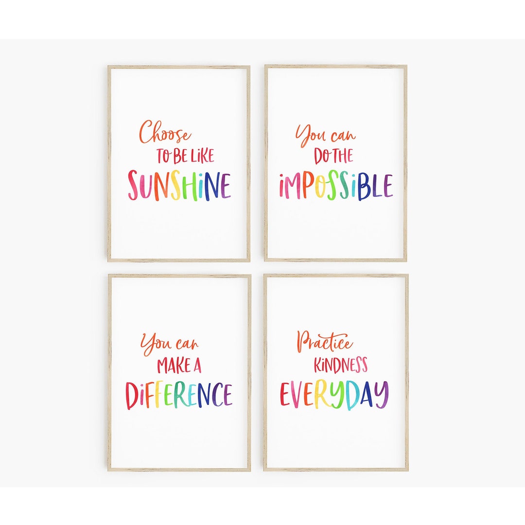 Rainbow Growth Mindset Posters - Instant Download, Printable Classroom ...