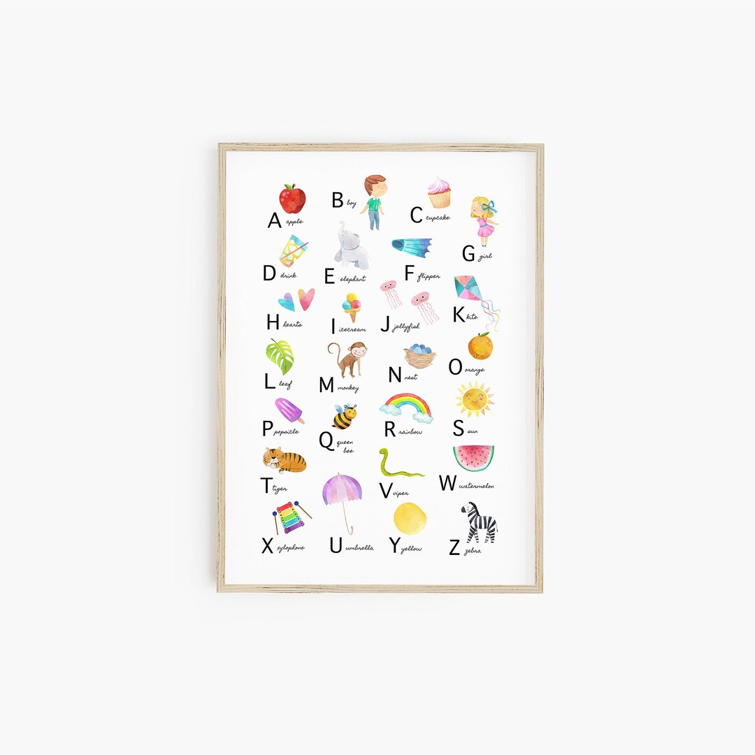 Rainbow Alphabet Printable - Colorful ABC Print, Preschool Classroom ...