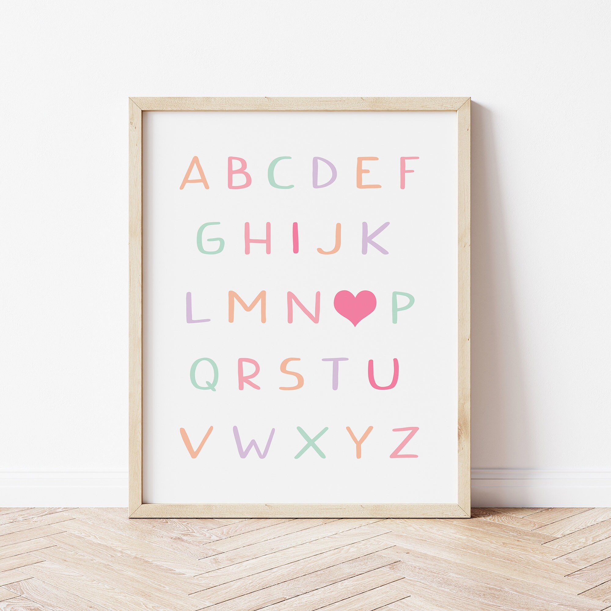 I Love You Alphabet and Numbers Print Set Girls Alphabet and - Etsy