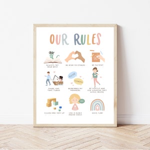Classroom Rules Printable, Kid Behaviour Poster, Strategies Chart ...