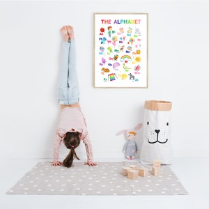 Rainbow ABC Poster, Alphabet Printable, Watercolor Classroom Decor ...