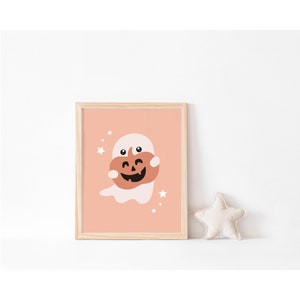 Set of 6 Halloween Printable Wall Art- Instant Download, Pink Halloween ...