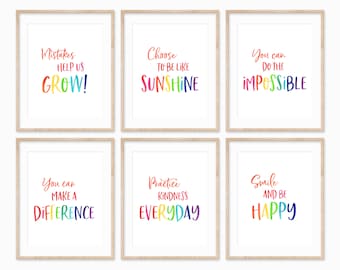 Rainbow Growth Mindset Posters Instant Download Printable | Etsy Canada