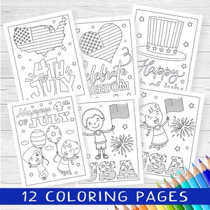 Fourth of July Coloring Pages, 12 Printable Pages, Patriotic Coloring ...