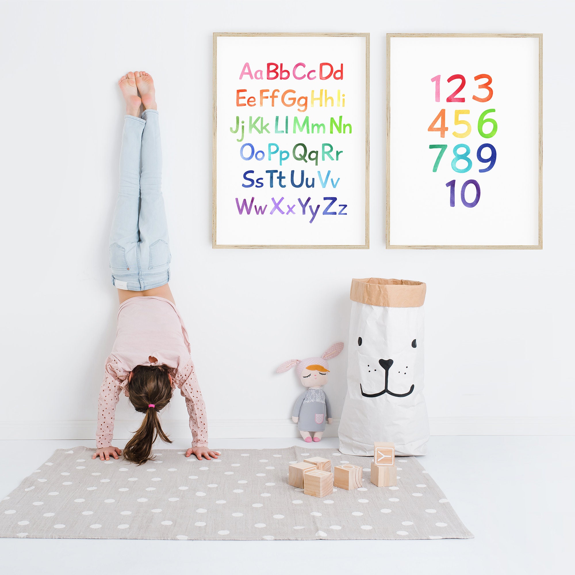 Alphabet and Numbers Print Set Instant Download Set of 2 | Etsy