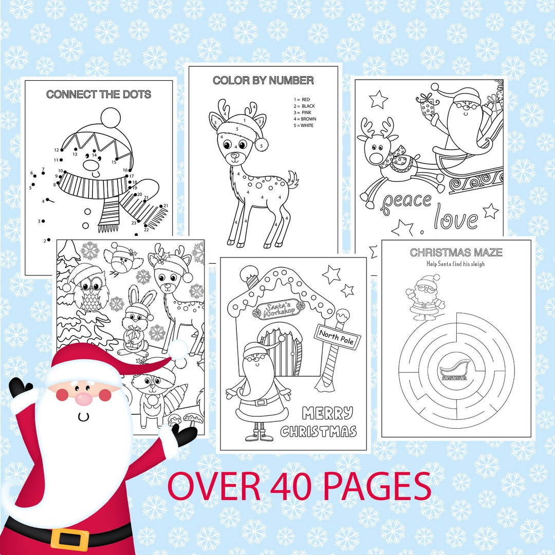 Christmas Coloring Pages for Kids | Christmas Party Activity ...