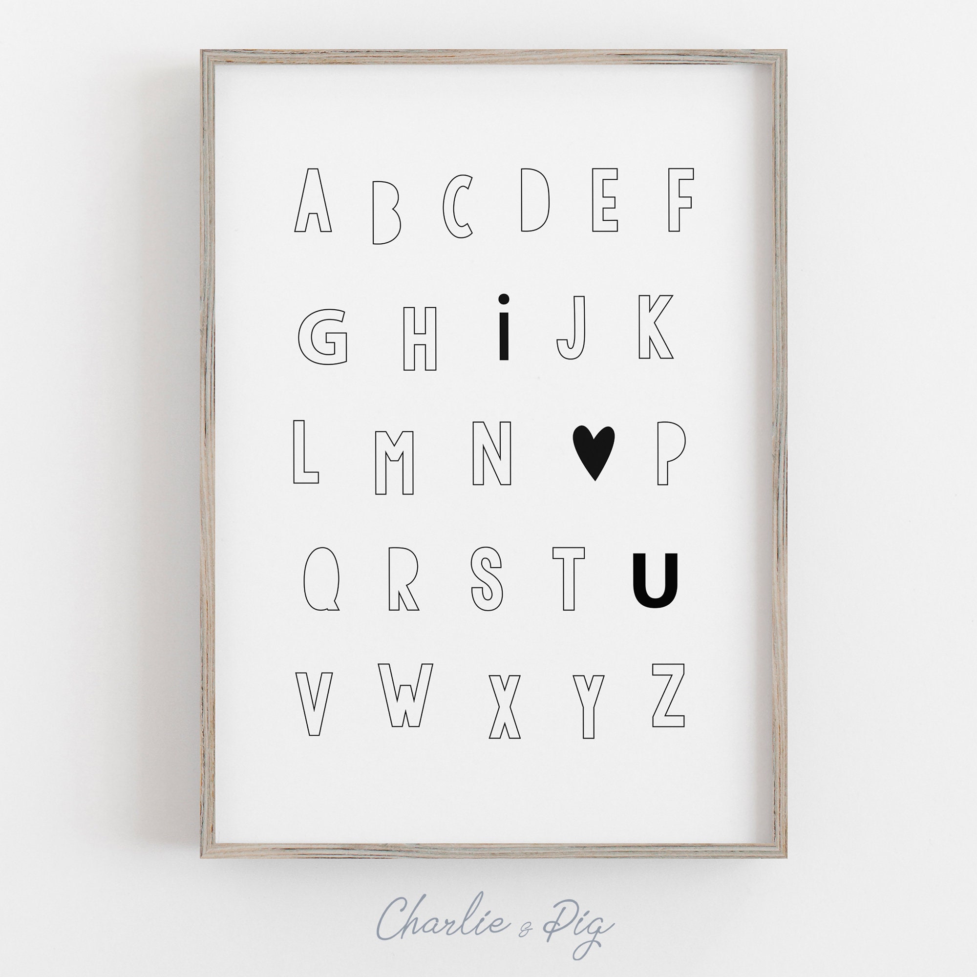 Decoración imprimible alfabeto descarga instantánea arte de | Etsy España
