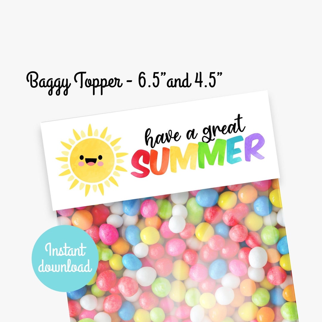 Have a Great Summer Baggy Topper, 6.5 Inch and 4.5 Inch Bag Topper ...