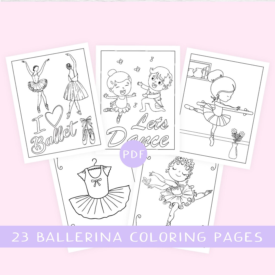 Ballerina Coloring Pages, Ballet Coloring Book, Girls Birthday Activity ...