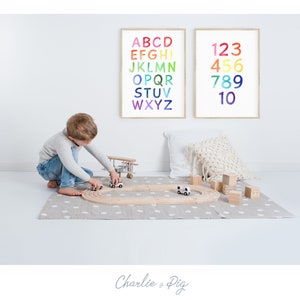 Alphabet and Numbers Print Set - Instant Download, Set of 2 Alphabet ...
