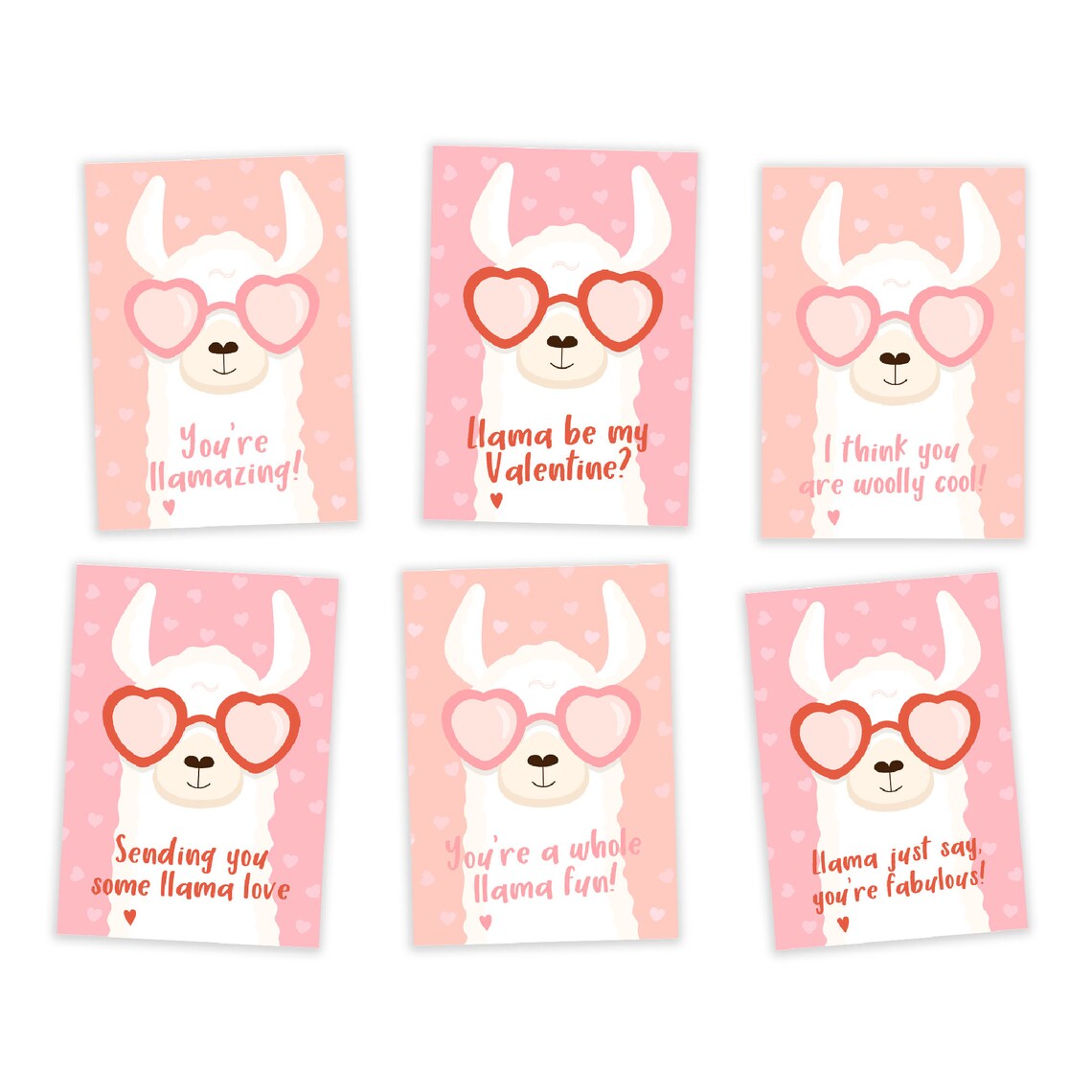 Llama Valentine's Day Card Alpaca Cards for Kids - Etsy