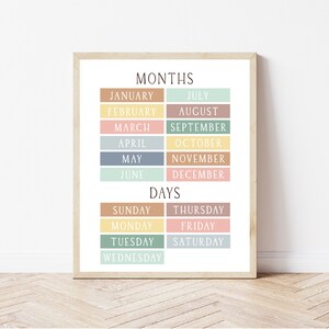 Rainbow Classroom Decor, Montessori Learning Posters, Set of 8 (digital ...